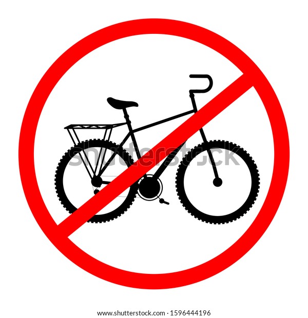 Bicycle Prohibited Symbol Sign Indicating Prohibition Stock Vector ...