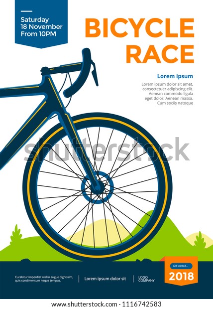Bicycle Race Poster Design Cycling Championship: เวกเตอร์สต็อก (ปลอดค่า ...