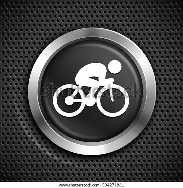 Bicycle Racing On Black Round Button Stock Vector (Royalty Free) 504271861