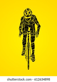 Bicycle Riding Front View Designed Using Stock Vector (Royalty Free ...