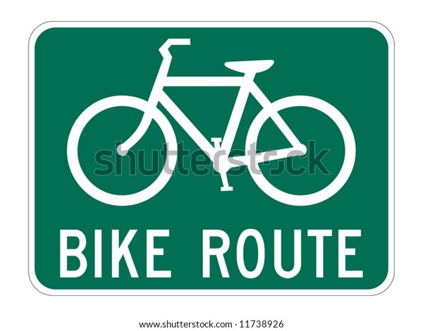 Bicycle Route Guide Sign On White Stock Vector (Royalty Free) 11738926 ...