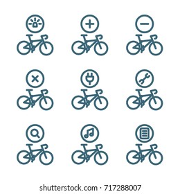 Bicycle Service Icon Set Stock Vector (Royalty Free) 718734280 ...