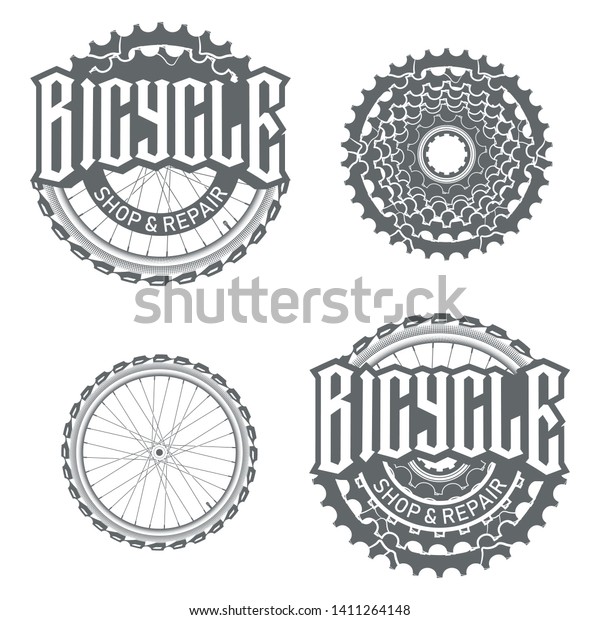 Bicycle Service Logotype Badge On White Stock Vector (Royalty Free ...