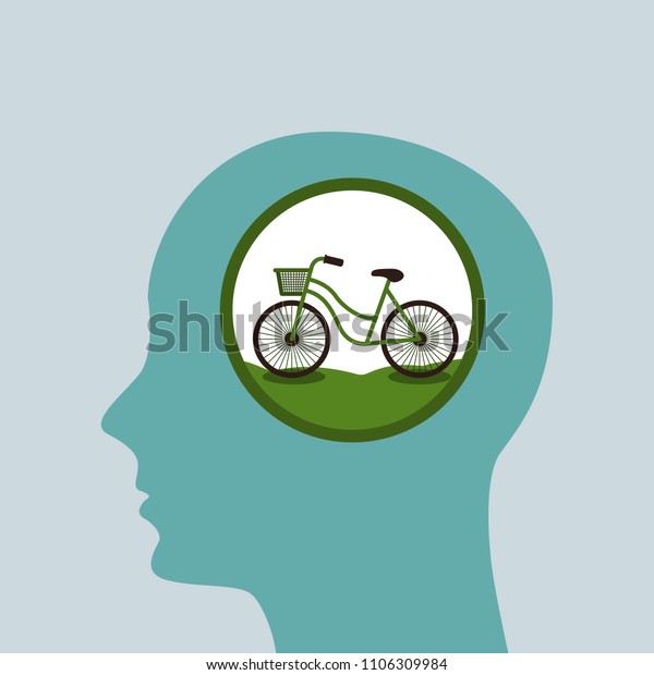 Bicycle Sign Brain Vector Illustration Stock Vector (Royalty Free ...