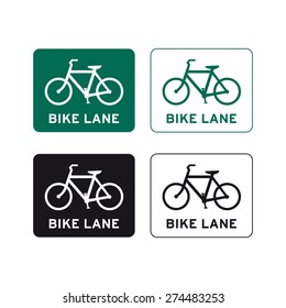 Bicycle Sign Vector Set Bike Lane Stock Vector (Royalty Free) 274483253 ...