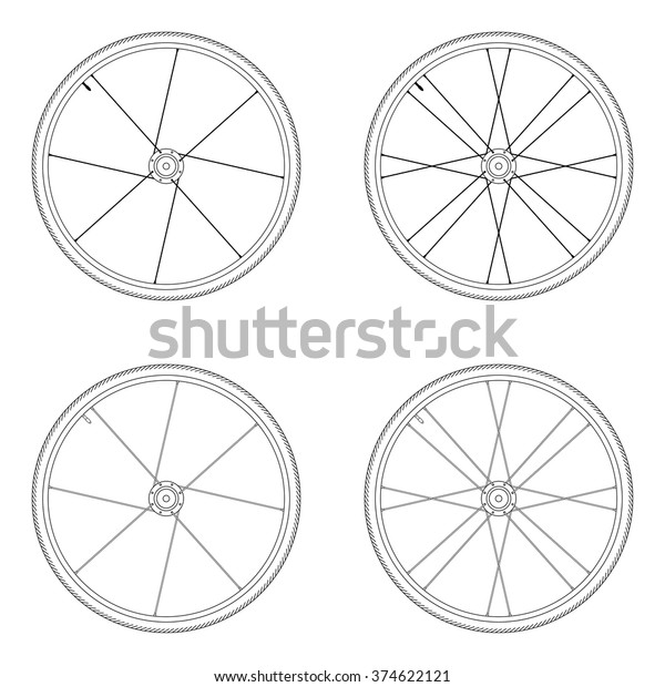 Bicycle Spoke Wheel Tangential Lacing Pattern Stock Vector (Royalty ...