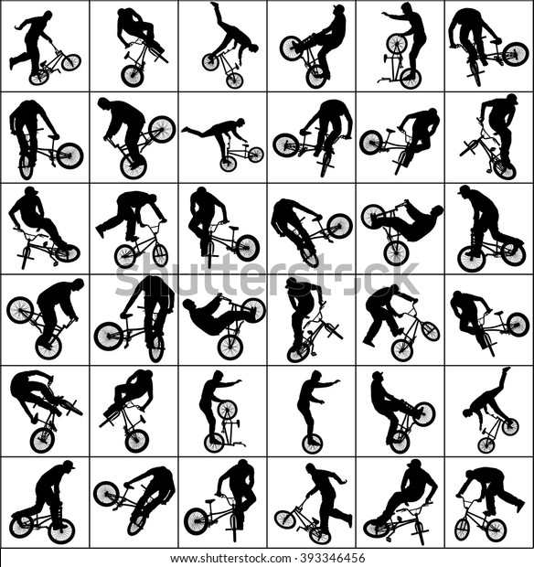 Bicycle Stunts Vector Silhouette Isolated On Stock Vector (Royalty Free ...