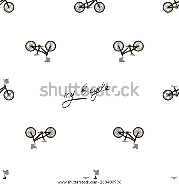 Bicycle Trendy Texture Seamless On White Stock Vector (Royalty Free ...