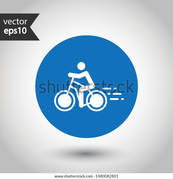 Bicycle Vector Flat Sign Bicyclist Icon Stock Vector (Royalty Free ...