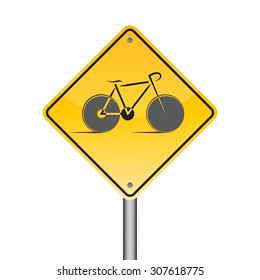 Bicycle Warning Sign Illustration Vector Stock Vector (Royalty Free ...