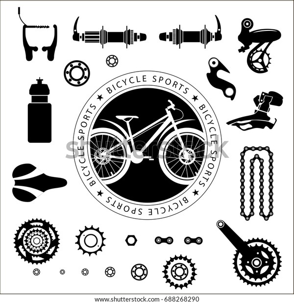 Bicycles Set Bicycle Parts Vector Stock Vector (Royalty Free) 688268290 ...