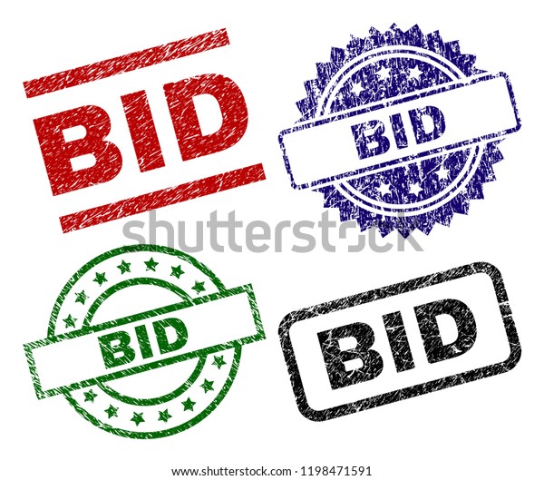 Bid Seal Prints Corroded Surface Black Stock Vector (Royalty Free ...