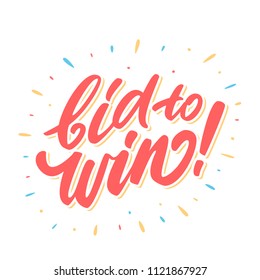 Bid Win Banner Vector Lettering Stock Vector (Royalty Free) 1121867927 ...
