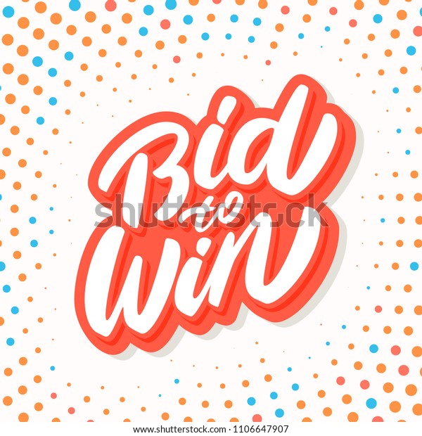Bid Win Banner Vector Lettering Stock Vector (Royalty Free) 1106647907 ...