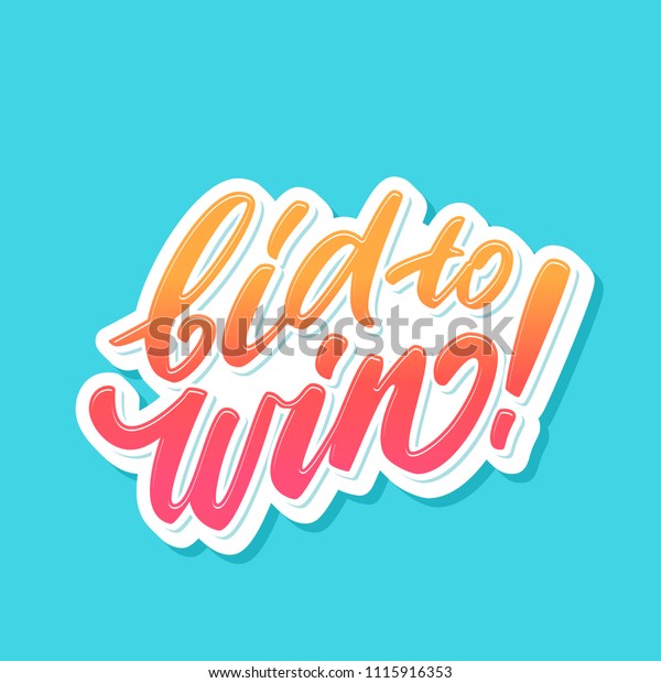Bid Win Banner Vector Lettering Stock Vector (Royalty Free) 1115916353 ...