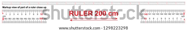 Bidirectional Ruler 200 Cm 2000 Mm Stock Vector (Royalty Free ...