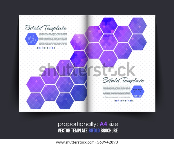 Vektor Stok Bifold Document Brochure Vector Background Corporate (Tanpa ...