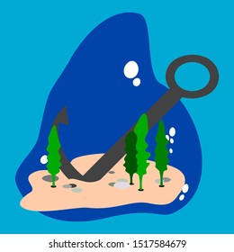 Big Anchor Deep Sea Stock Vector (Royalty Free) 1517584679 | Shutterstock