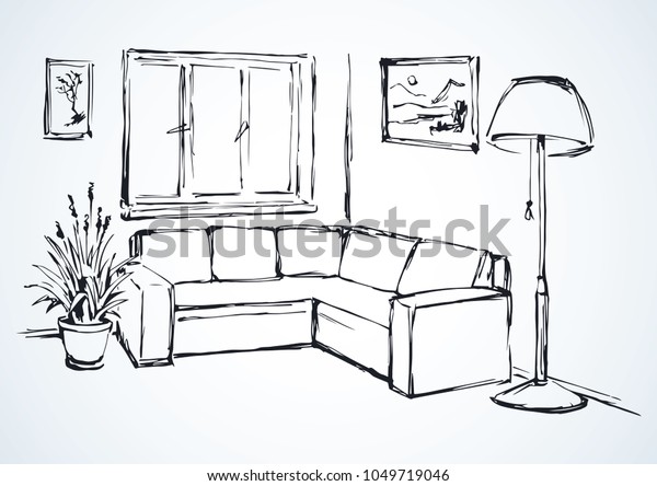 Big Angle Daybed On Light Hotel Stock Vector (Royalty Free) 1049719046 ...