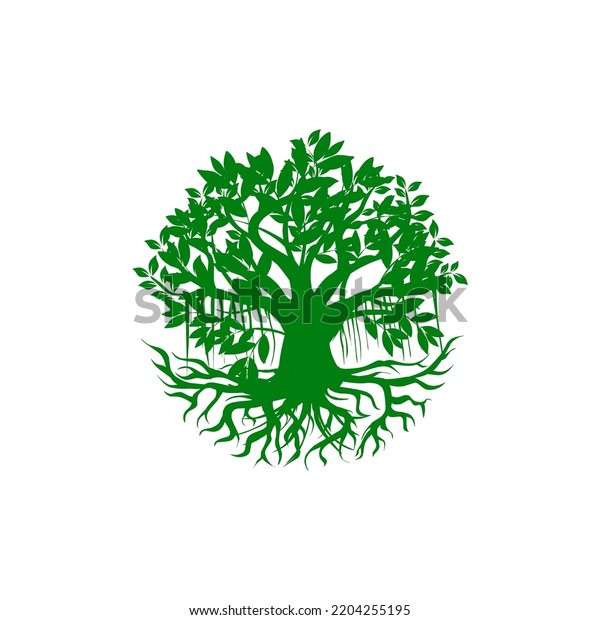 Big Banyan Tree Roots Icon Vector Stock Vector (Royalty Free ...