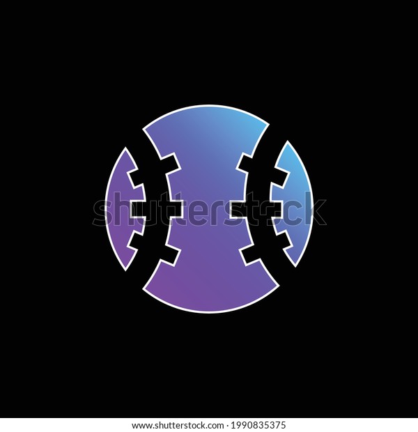 Big Baseball Ball Blue Gradient Vector Stock Vector (Royalty Free ...