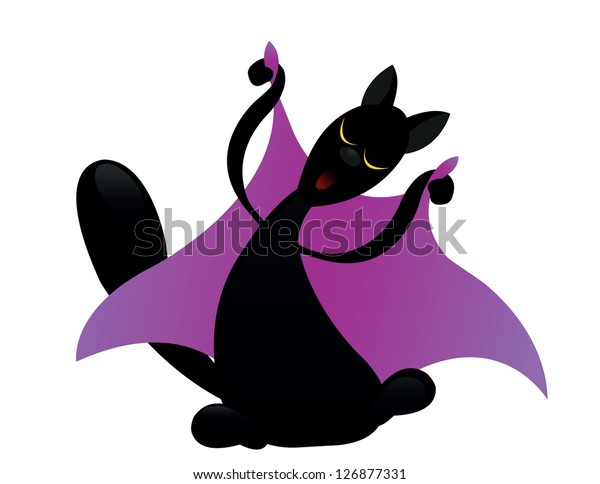 Big Black Cat Dancing Sing On Stock Vector (Royalty Free) 126877331 ...