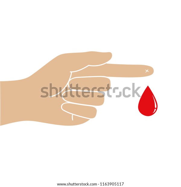 Big Blood Drop Finger Vector Illustration Stock Vector (Royalty Free ...