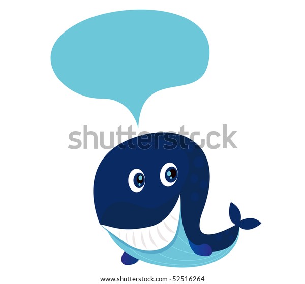 Big Blue Cartoon Whale Isolated On Stock Vector (Royalty Free) 52516264 ...