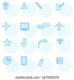 Big Blue Icon Set On White Stock Vector (Royalty Free) 1671932374 ...