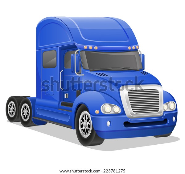 Big Blue Truck Vector Illustration Isolated: เวกเตอร์สต็อก (ปลอดค่า ...