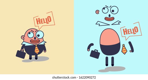 Big Boss Hello 2d Character Design Stock Vector (Royalty Free ...