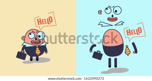 Big Boss Hello 2d Character Design Stock Vector (Royalty Free ...