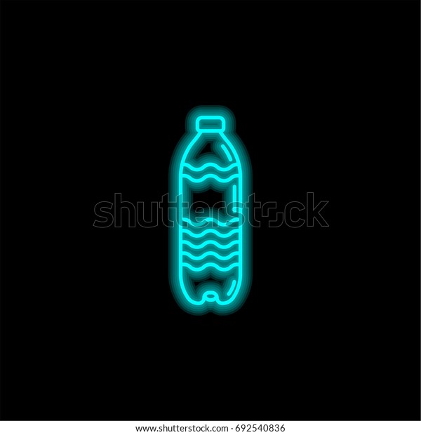 Big Bottle Water Blue Glowing Neon Stock Vector (Royalty Free ...