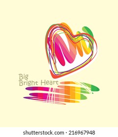 Big Bright Heart Stock Vector (Royalty Free) 216967948 | Shutterstock