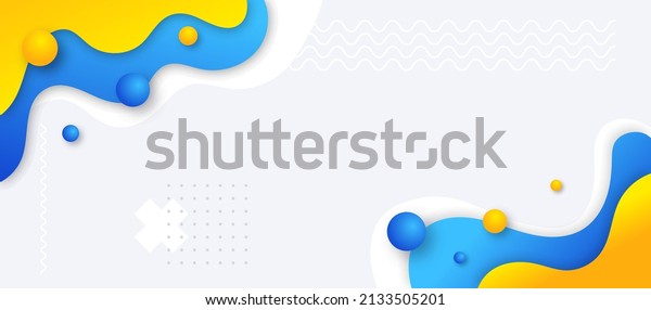 Big Bright Yellow Blue Abstract Background Stock Vector (Royalty Free ...