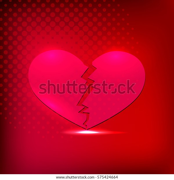 Big Broken Pink Heart On Dark Stock Vector (Royalty Free) 575424664 ...