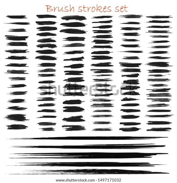 Big Brush Strokes Collection Hand Drawn Stock Vector (Royalty Free ...