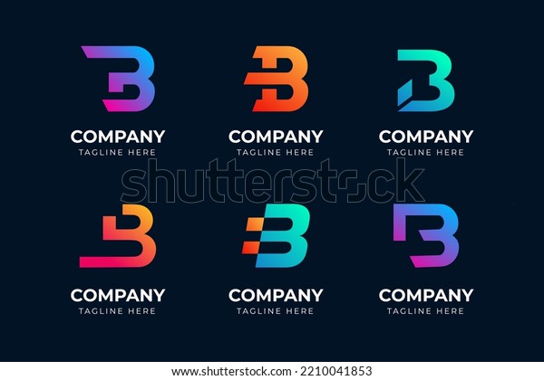 Big Bundle Set Minimalist Letter B Stock Vector (Royalty Free ...