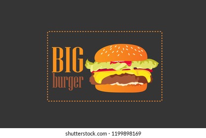 Big Burger Logo Illustrator Stock Vector (Royalty Free) 1199898169 ...