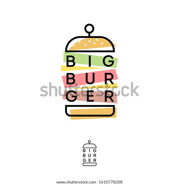 Big Burger Logo Burger Restaurant Emblem: vector de stock (libre de ...