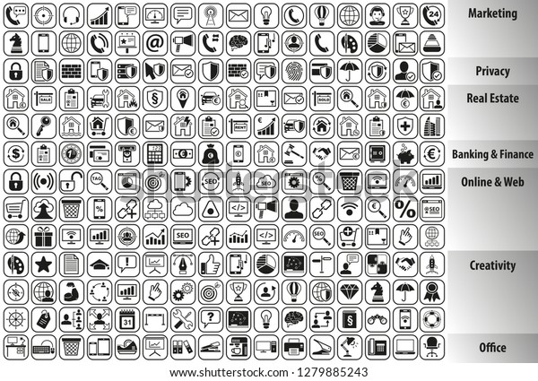 Big Business Icon Set Stock Vector (Royalty Free) 1279885243 | Shutterstock