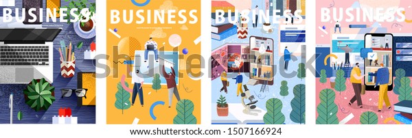 Big Business Set Flat Cartoon Vector Stock Vector (Royalty Free) 1507166924