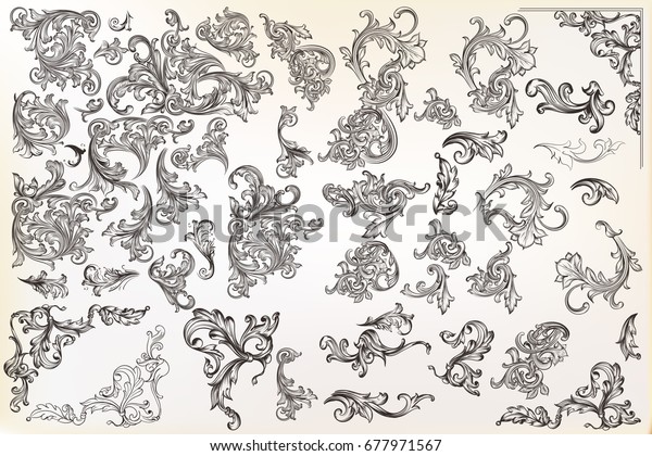 Big Calligraphic Vector Vintage Design Elements Stock Vector (Royalty ...