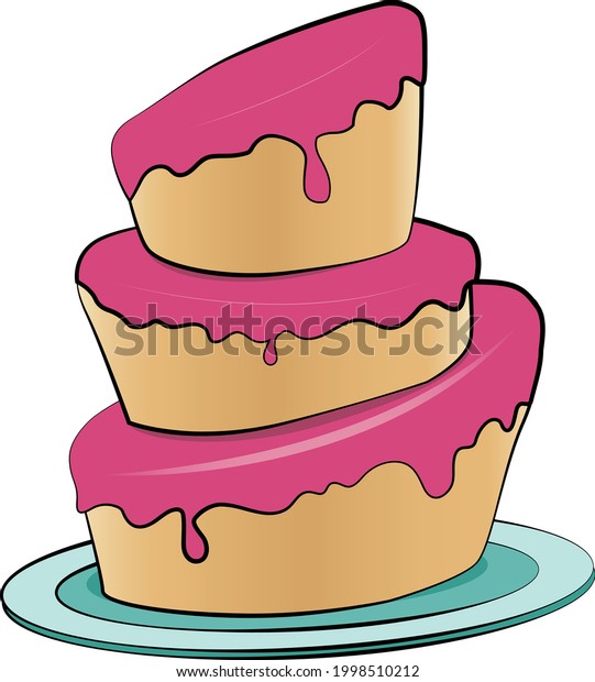 Big Cartoon Cake Layers Stock Vector (Royalty Free) 1998510212 ...