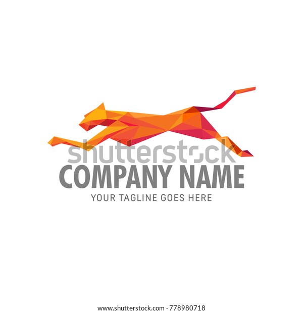 Big Cat Run Logo Colorful Polygon Stock Vector (Royalty Free) 778980718 ...