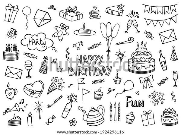Big Celebration Clipart Set Balloons Flags Stock Vector (Royalty Free ...