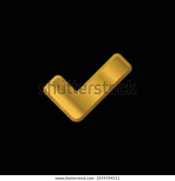 Big Check Mark Gold Plated Metalic Stock Vector (Royalty Free ...