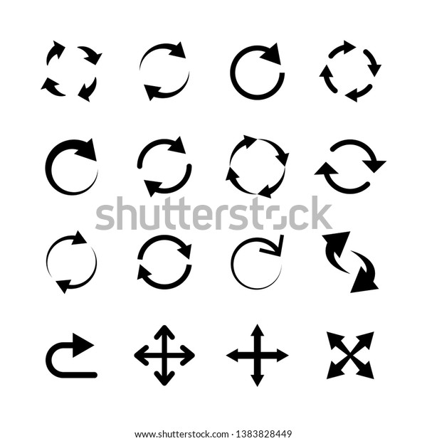 Big Circle Arrow Set Pictogram Refresh Stock Vector (Royalty Free ...
