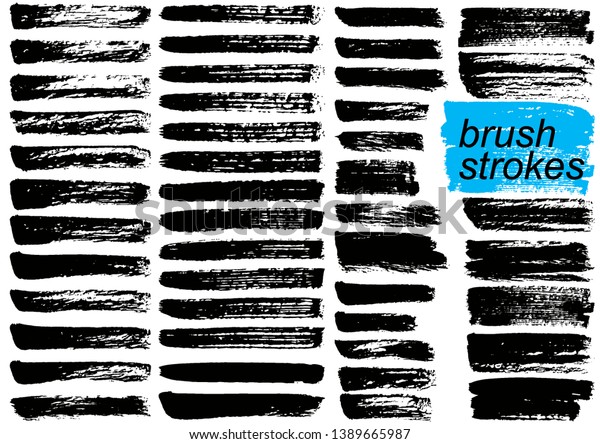 Big Collection Black Paint Ink Brush Stock Vector (Royalty Free ...