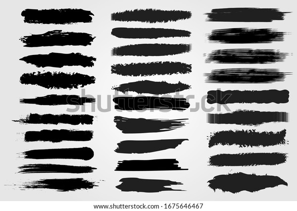 Big Collection Black Paint Ink Brush Stock Vector (Royalty Free ...